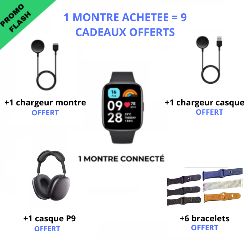 Montre Connectée Premium Pack 9 en 1 – Vendia Shop